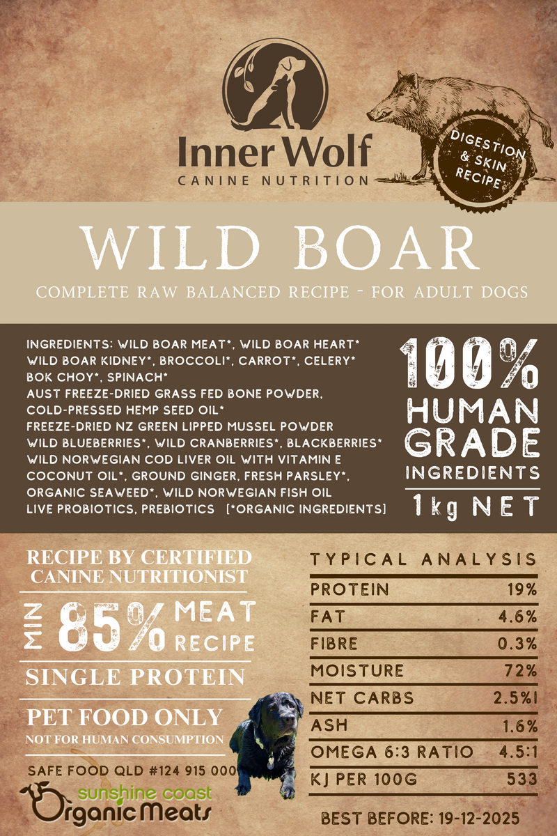 Inner Wolf Wild Boar Dog Food Sunshine Coast