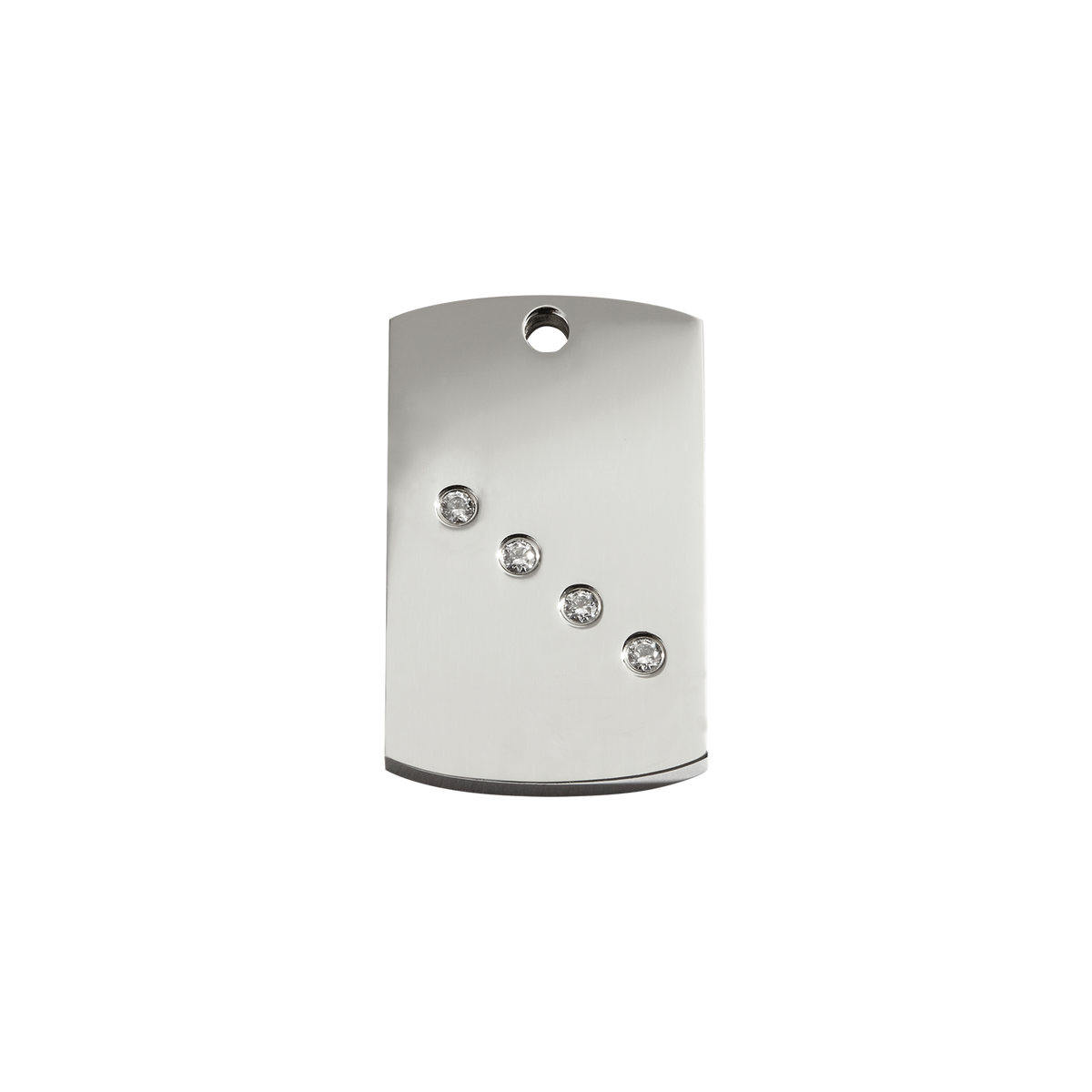 Rectangle Swarovski Diamanté Stainless Steel Pet Tag – Inner Wolf