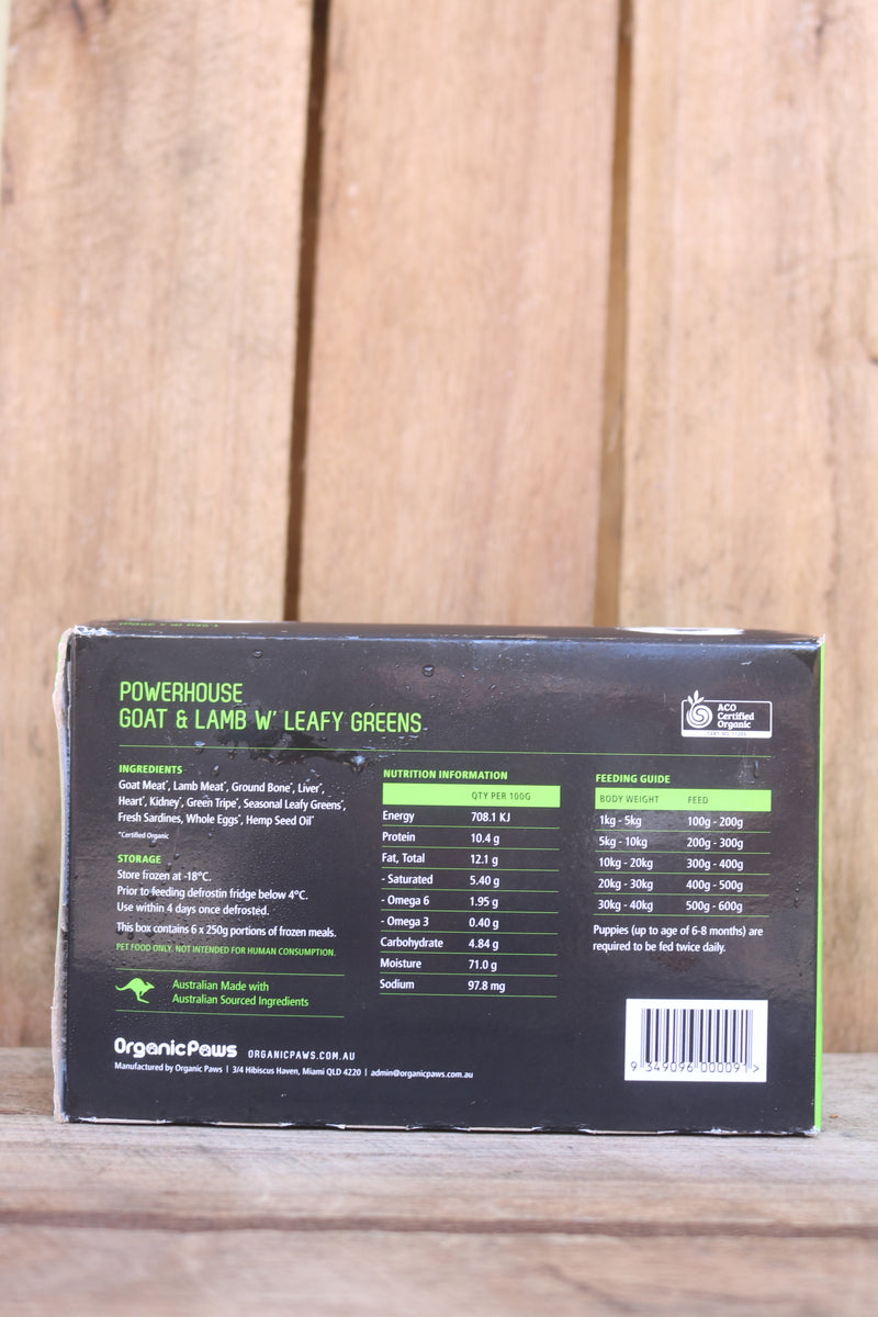 Organic Paws Powerhouse - Goat & Lamb with Leafy Greens – Inner Wolf